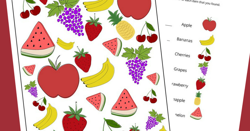Fruit Themed I Spy Game {Free Printable for Kids} | And Next Comes L