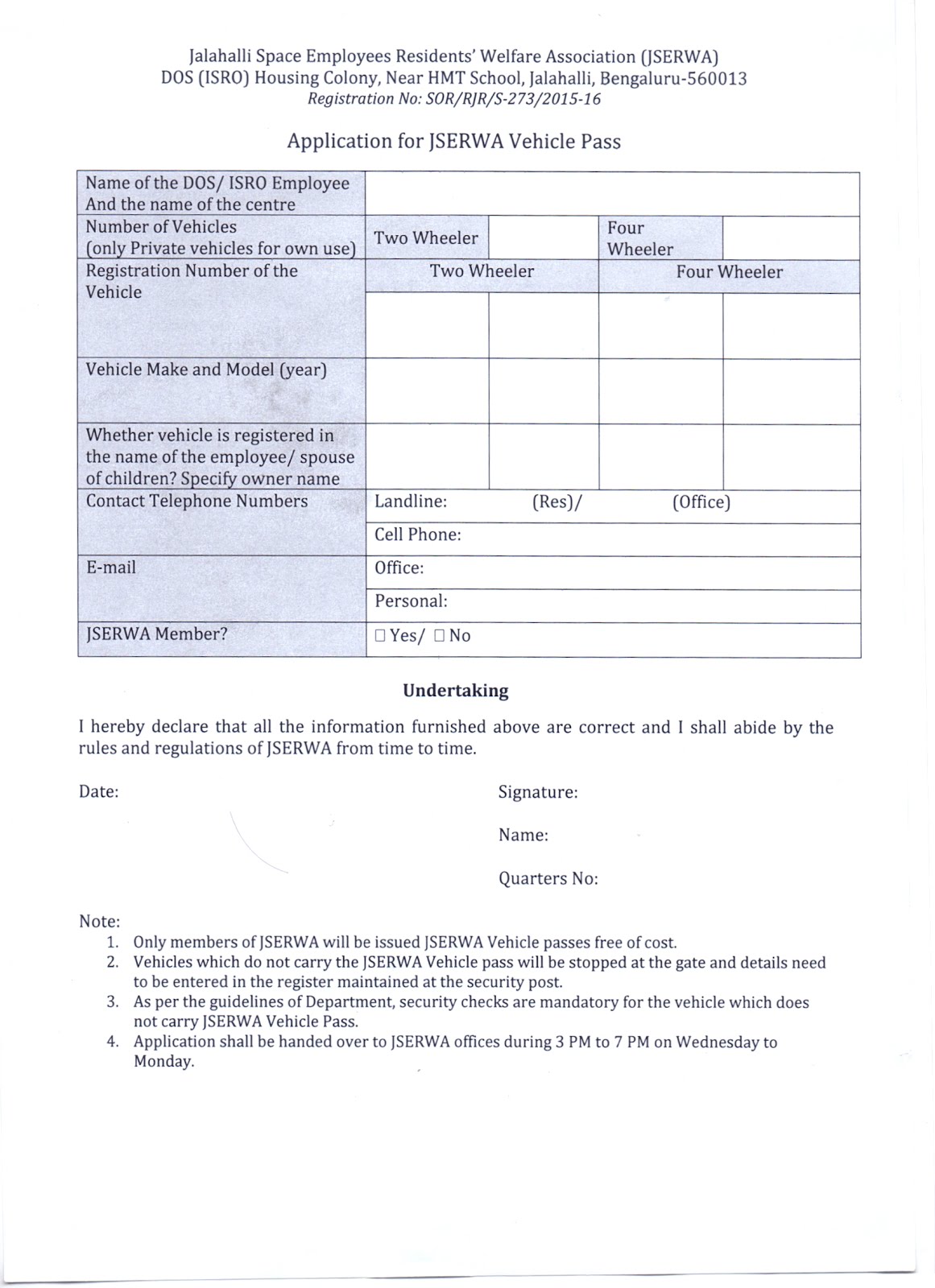 JSERWA: JSERWA Vehicle Pass