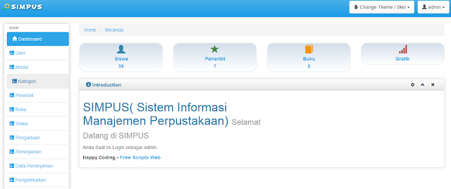 Script PHP MySQL Aplikasi Perpustakaan Online