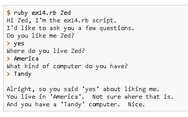 TESTHEAD: Exercise 14: Prompting And Passing: Learn Ruby The Hard Way ...
