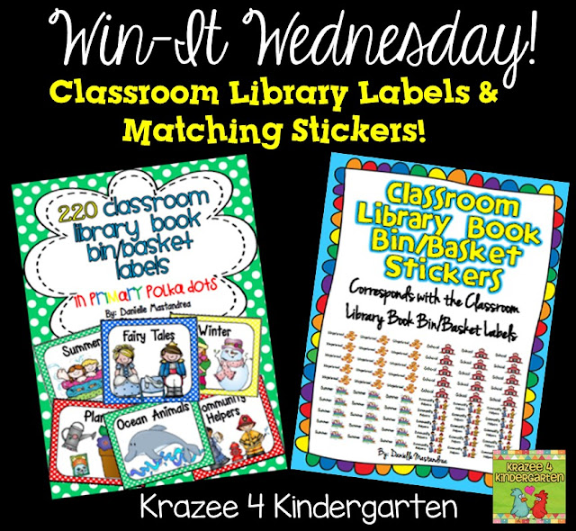Krazee 4 Kindergarten: Classroom Library Labels Giveaway- DON'T MISS OUT!!!