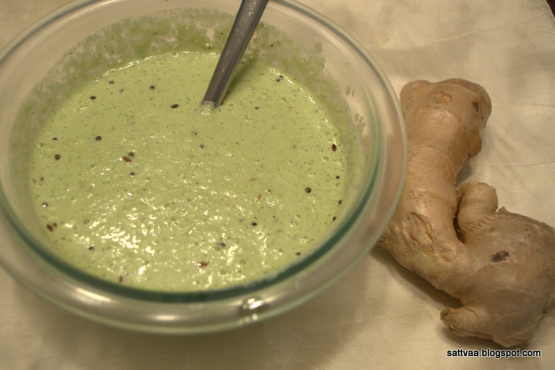 Sattvaa: Ginger tambuli - cool yogurt based side dish for the summer
