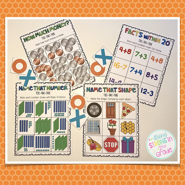 Going Strong in 2nd Grade: Math Tic Tac Toe Games