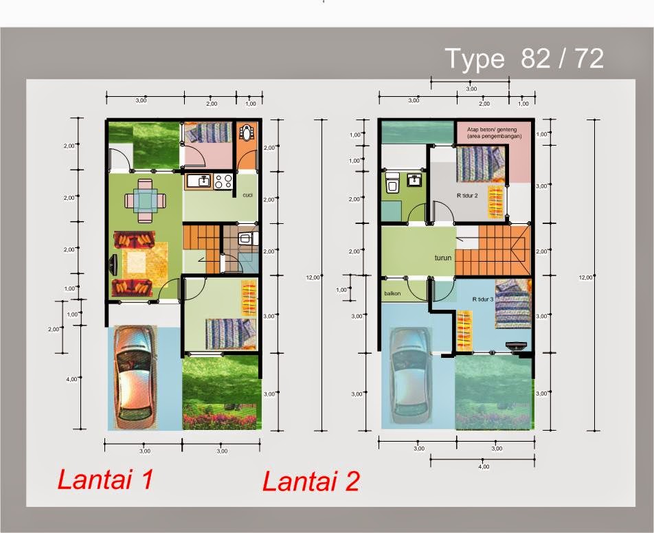 Desain Rumah Minimalis 2 Lantai Tipe 72 - Foto Desain Rumah Terbaru
