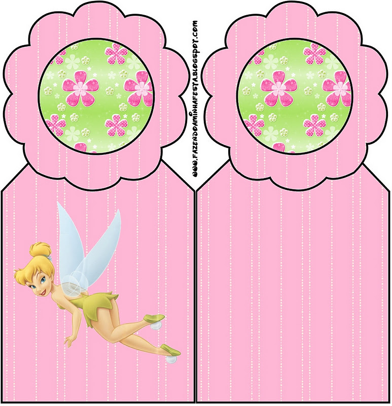 Sininho Fundo Rosa e Verde - Kit Completo com molduras para convites ...