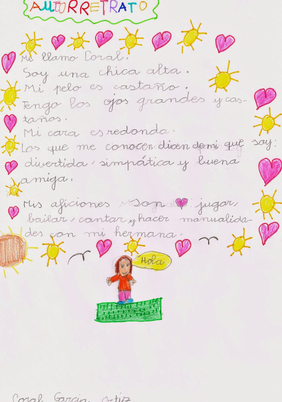 Tercer Curso de Educación Primaria: Autorretrato