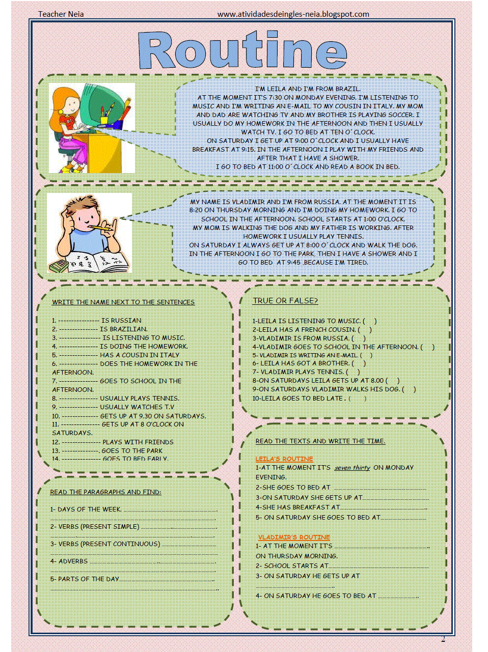 ATIVIDADES DE INGLÊS 7° ANO EXERCÍCIOS DIVERSOS . ~ Atividades para colorir ATIVIDADES DE INGLÊS 7° ANO EXERCÍCIOS DIVERSOS . ~ Atividades para colorir