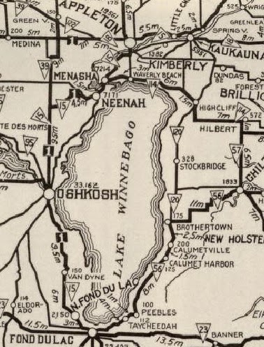 MENASHA: "Autotrails" Map of 1924