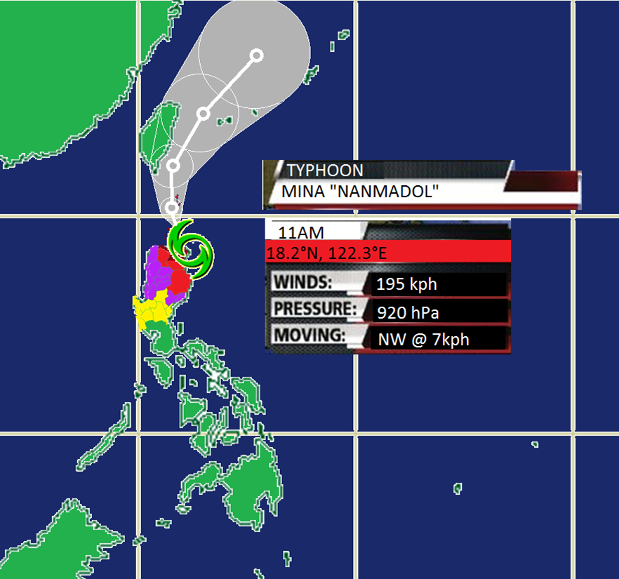 Typhoon Task Force: Super Typhoon Mina made Landfall; Strong winds will ...