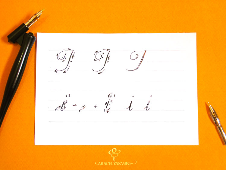 Caligrafía copperplate, ¿cómo escribir la letra I? | Aracelyasmine ...