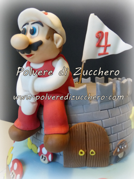 Torta Super Mario Bros: pesci, funghetti e draghetto per il mio ometto ...