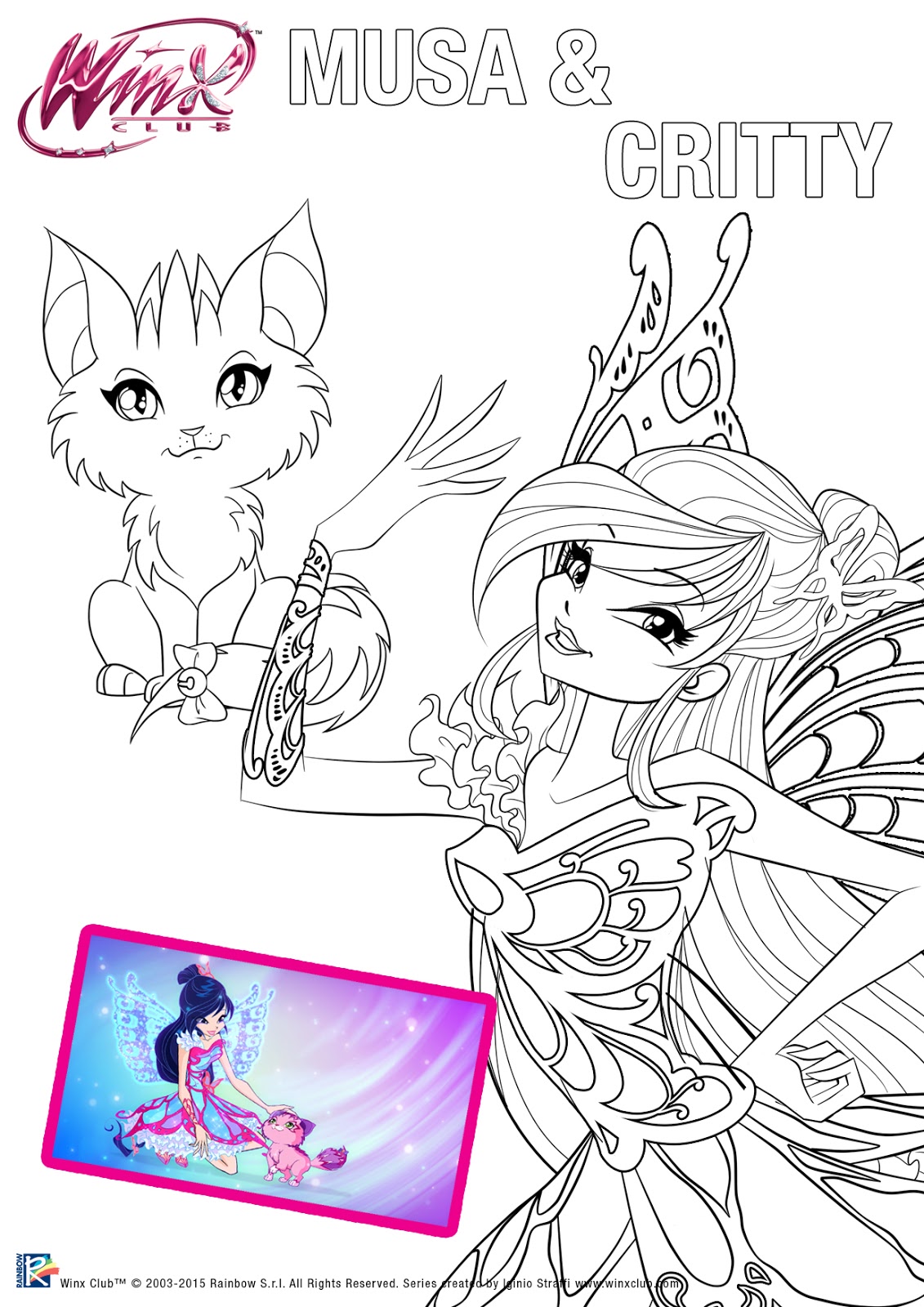 Winx Butterflix + Fairy Animals: Imagens para Colorir