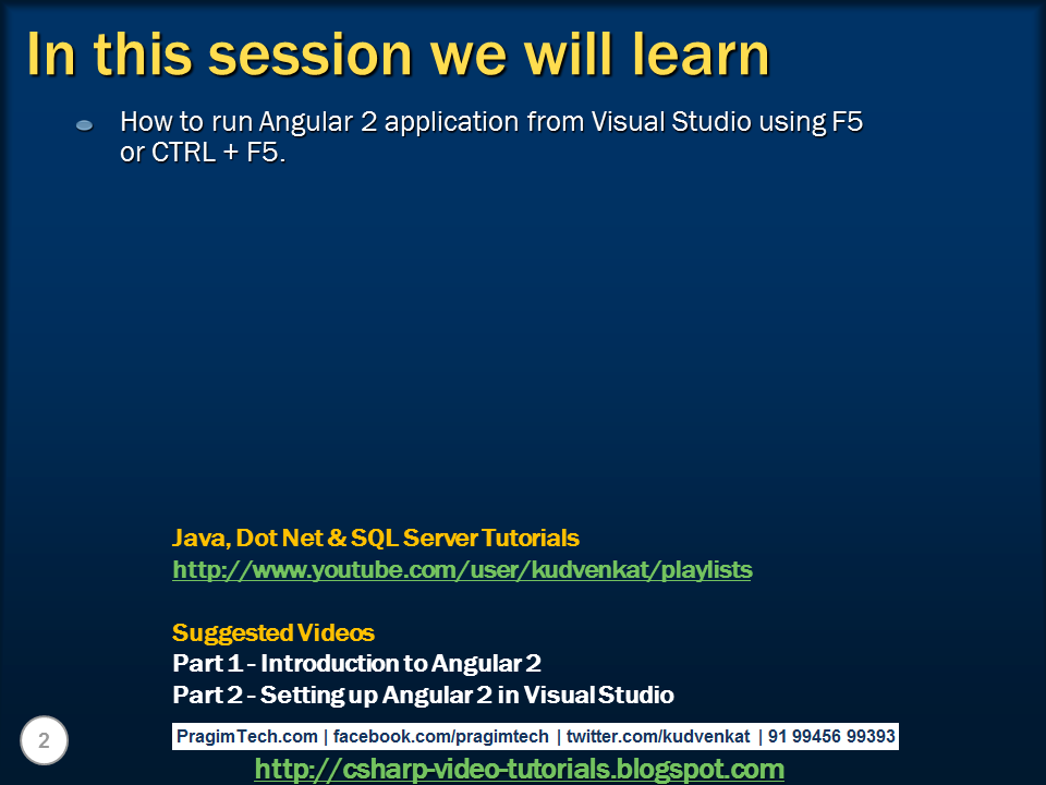 Sql server, .net and c# video tutorial: Run angular 2 app using f5 from ... Sql server, .net and c# video tutorial: Run angular 2 app using f5 from ...