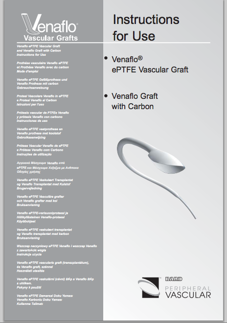 un capítulo diario: Venaflo ePTFE Vascular Graft. Instructions for use.