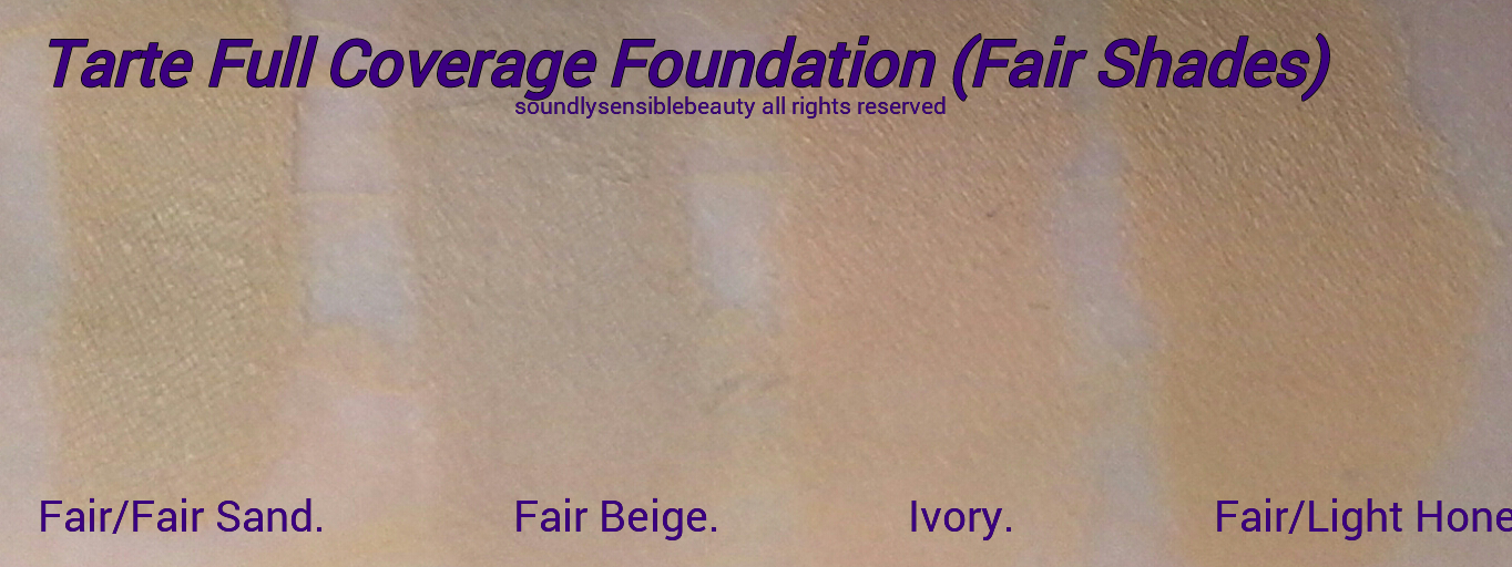 Tarte Full Coverage Foundation SPF 15; Review & Swatches of Shades