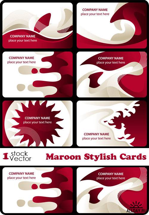 Paints Life: Maroon Stylish Cards Vector New!