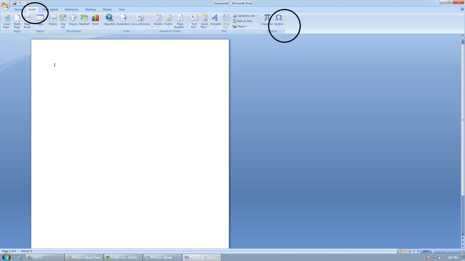 Memasukan Simbol di Microsoft Office Word