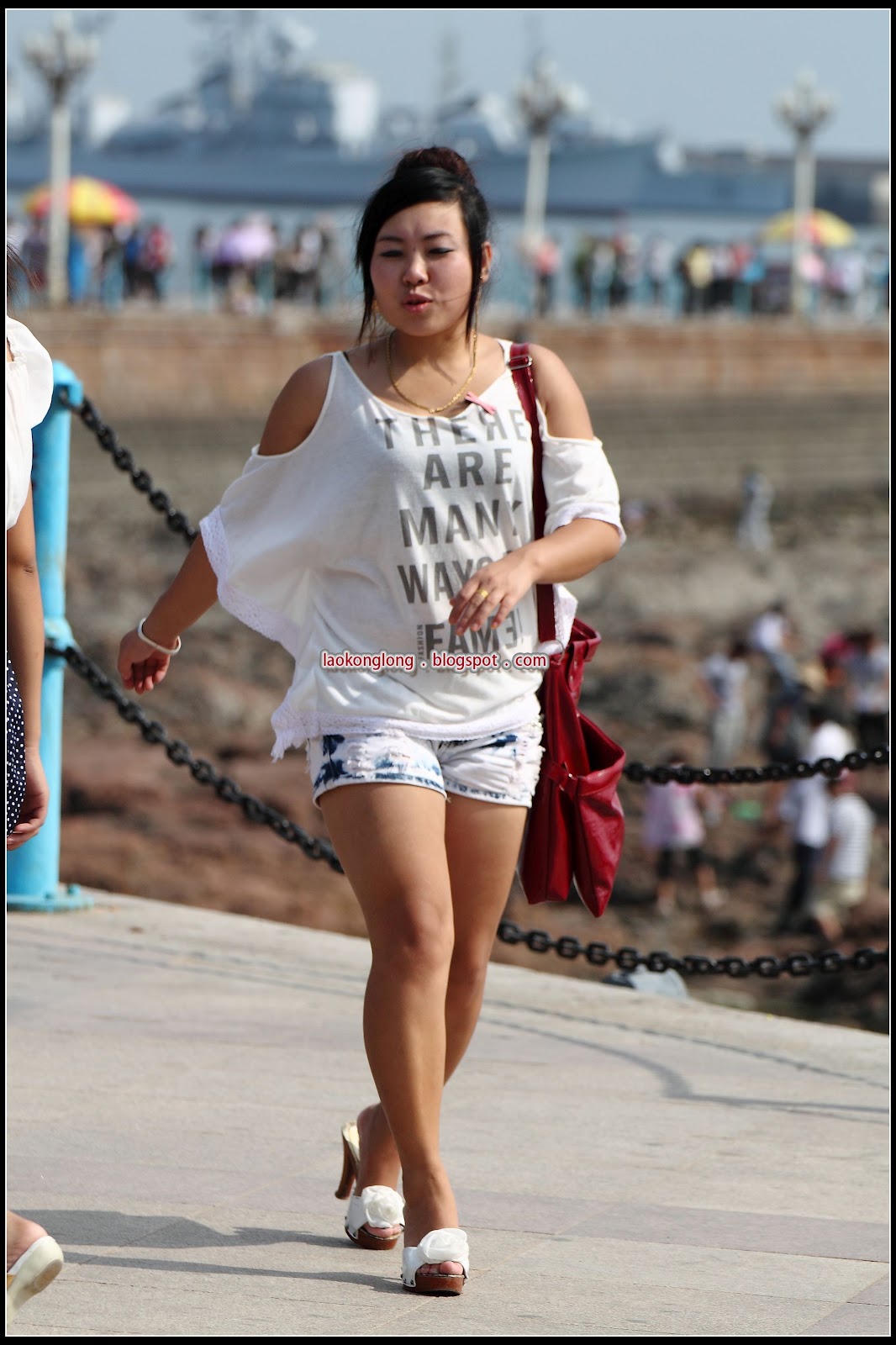 Asia Travel Photography: From Chinese shorts girl, walking in the street