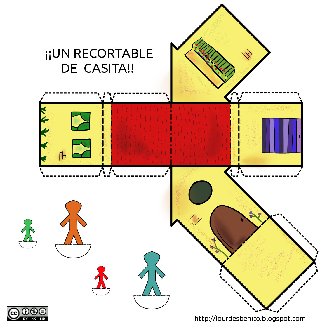 Ilustración infantil: Recortables de casitas