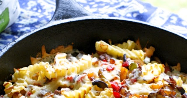 Loaded Philly Cheesesteak Skillet Fries | The Two Bite Club