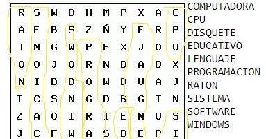 TECNOLOGÍAS DE LA INFORMACIÓN Y COMUNICACIÓN RAYMUNDO: SOPA DE LETRAS
