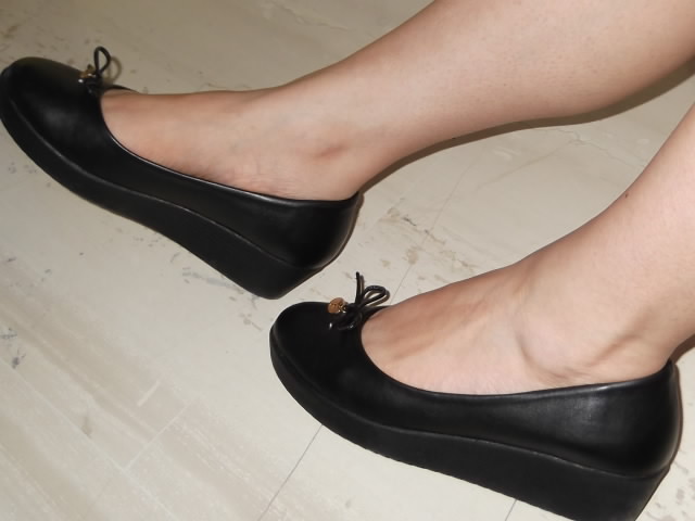 Refashion Co-op: Plain wedges to ankle strap wedges