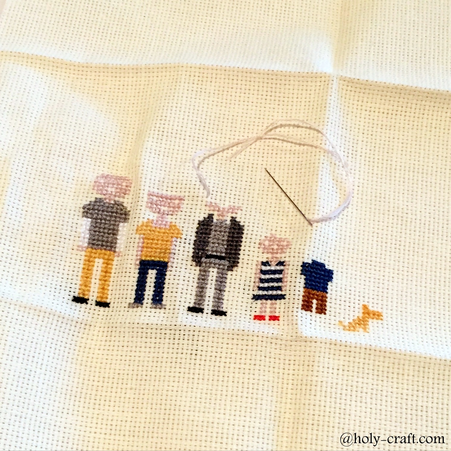 Cross stitch family portrait