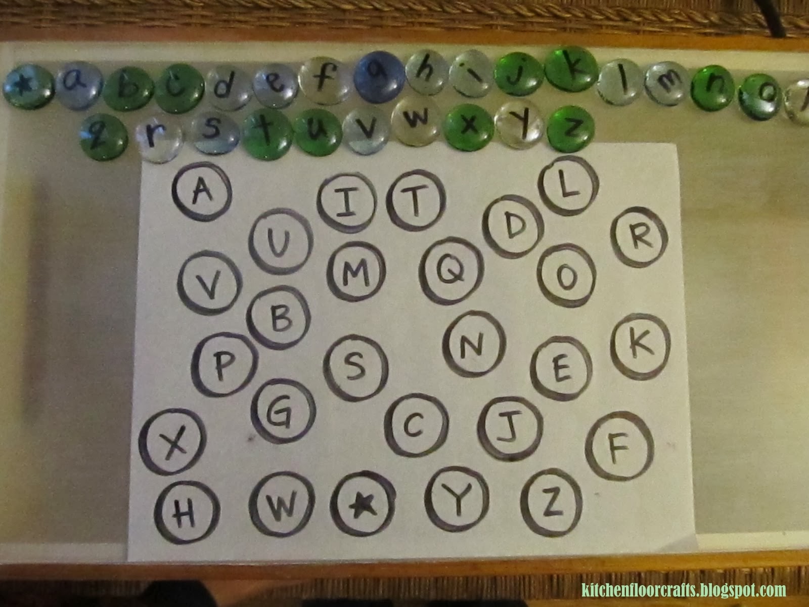 Kitchen Floor Crafts: Light Table Letter Match