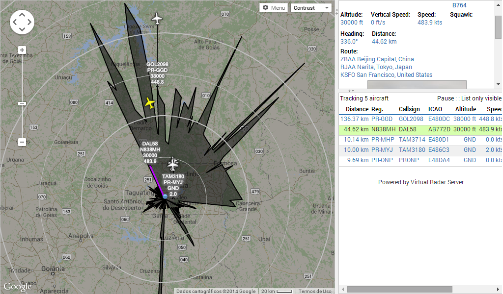 ADS-B com o Virtual Radar Server