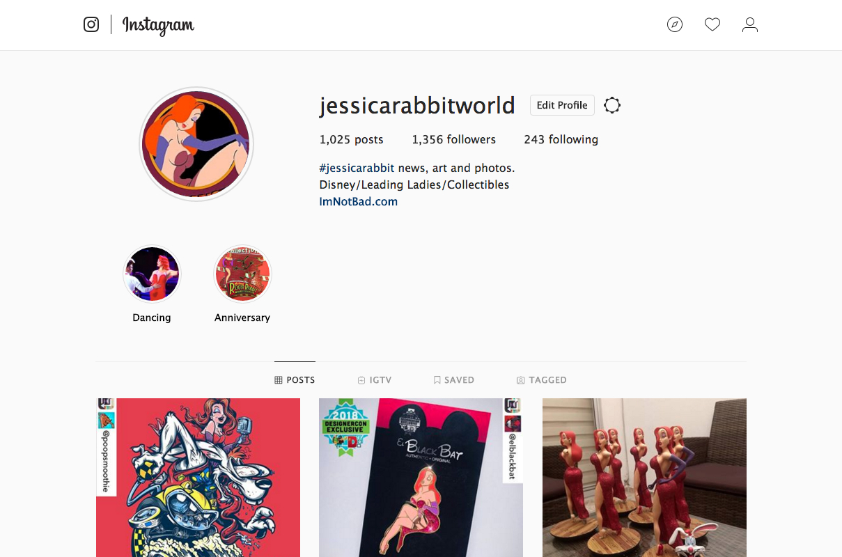 ImNotBad.com - A Jessica Rabbit Site: Jessica Rabbit World Instagram