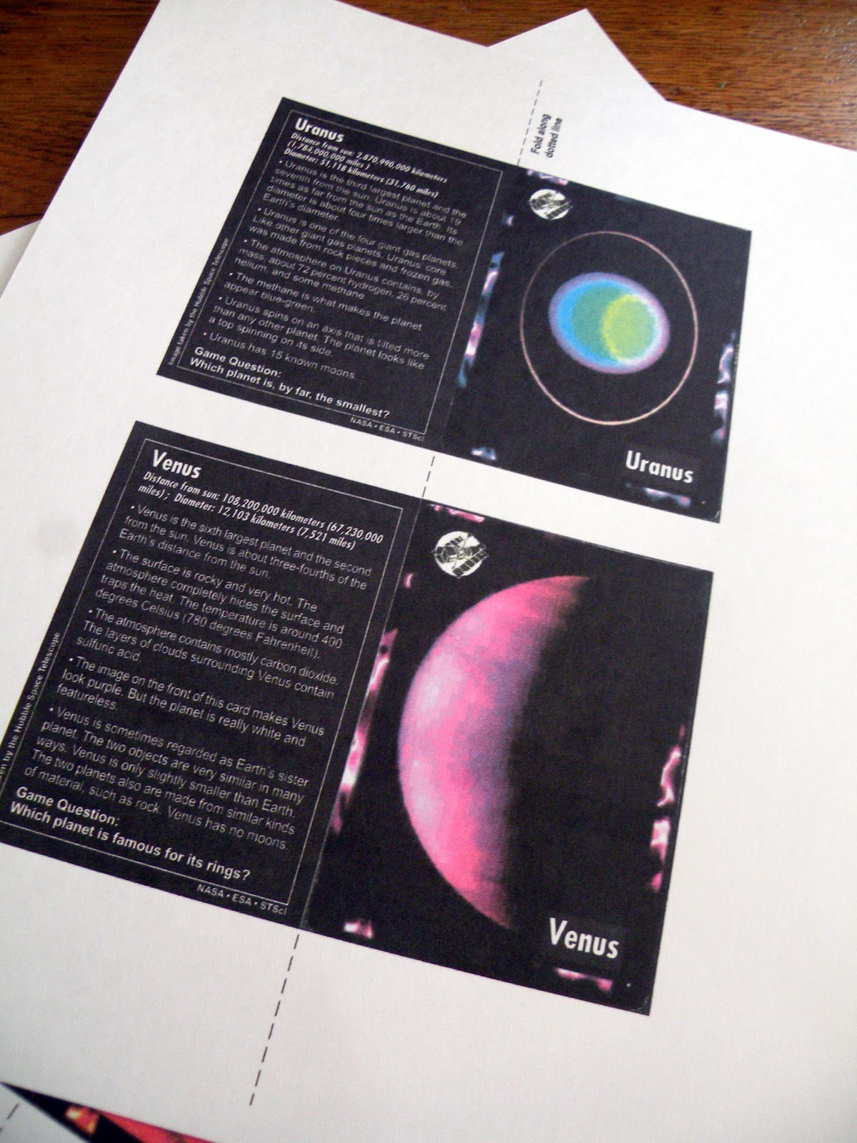 The Fantastic Five: Planet Trading Cards