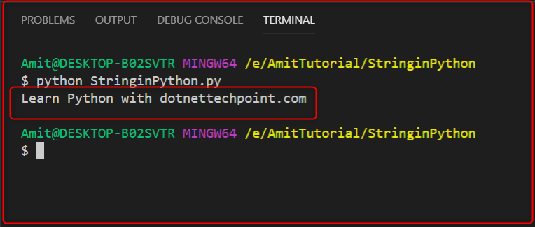 Operation on string in Python - Dot Net Techpoint