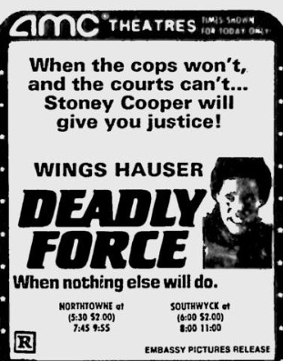 Good Efficient Butchery: Retro Review: DEADLY FORCE (1983)
