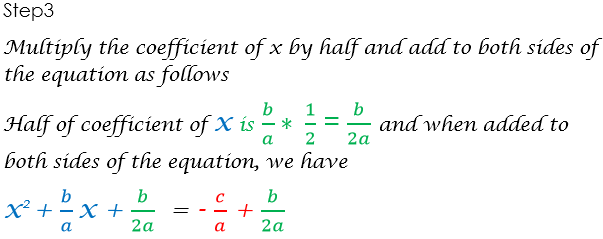Quadratic equations – derivation of quadratic equation formula using ...