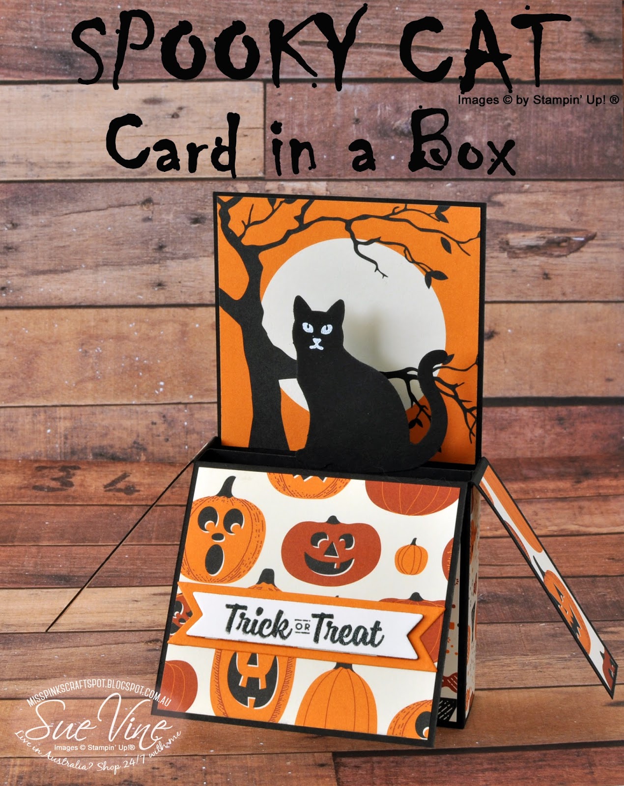 Halloween Themed Card in a Box featuring Spooky Cat