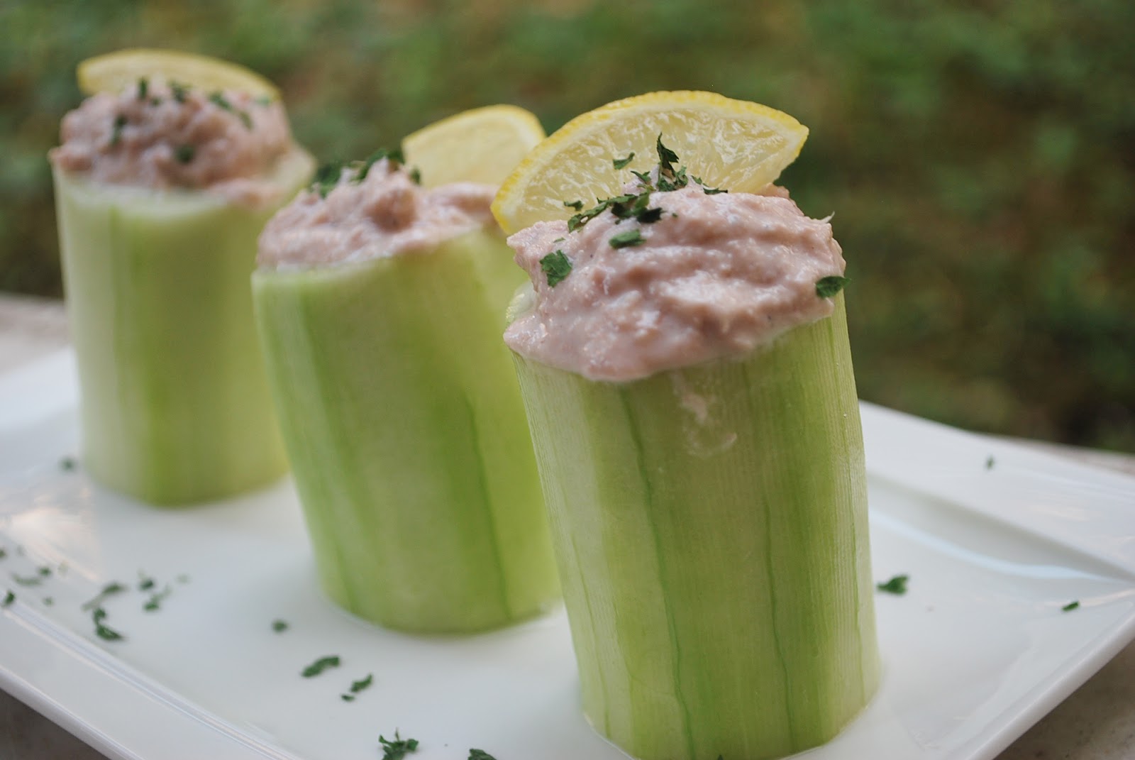 Cassie cuisine, les recettes d'une fille au régime: Concombre farci au thon