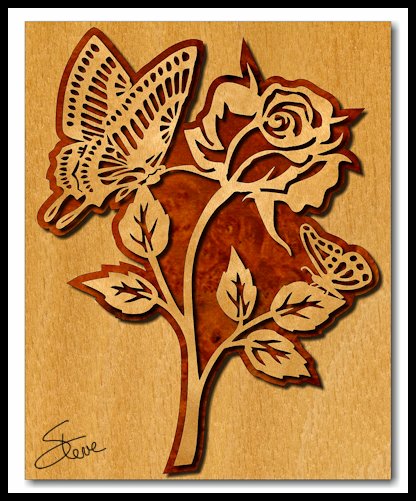 Scrollsaw Workshop: Triple layer Rose Scroll Saw Pattern.