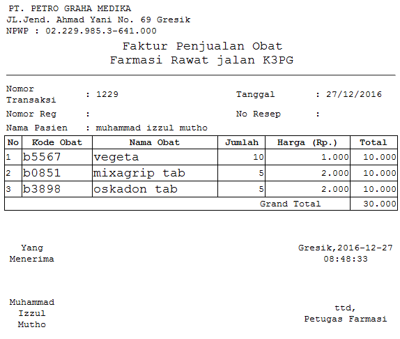 X-Program: Sistem Informasi Penjualan Obat