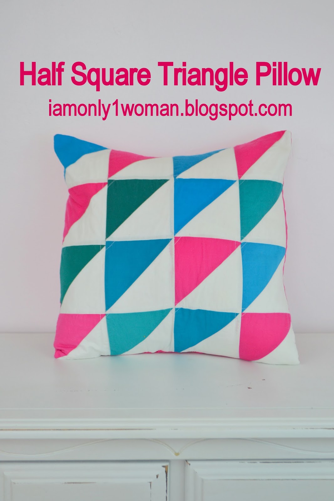 Half Square Triangle Pillow from Kona Charm Squares | A Vision to Remember All Things Handmade ...