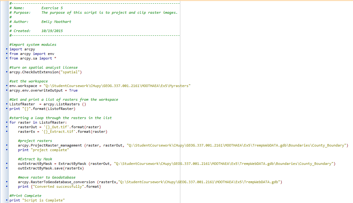 Geography 337- GIS II: 2015