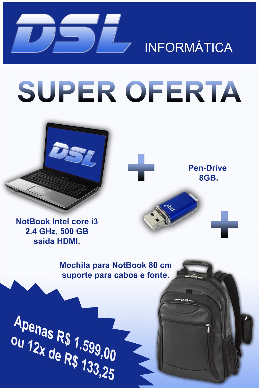 Artes Adriano: Modelo de arte promocional para loja de informática...