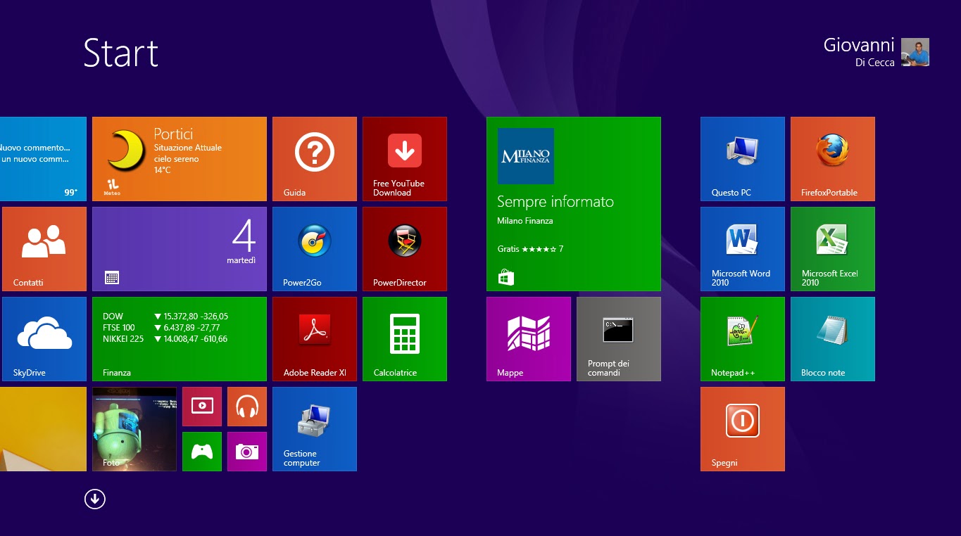 Windows 8 - Creare il pulsante Spegni nella schermata Start