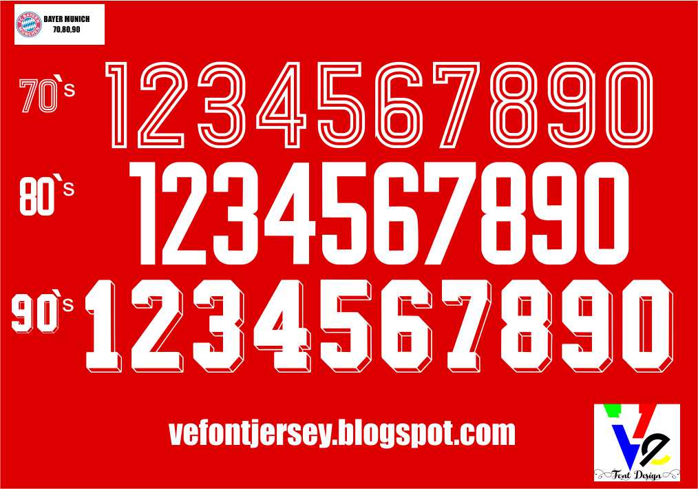 FONT BAYERN MUNICH 1970, 80, 90 ~ font football and design