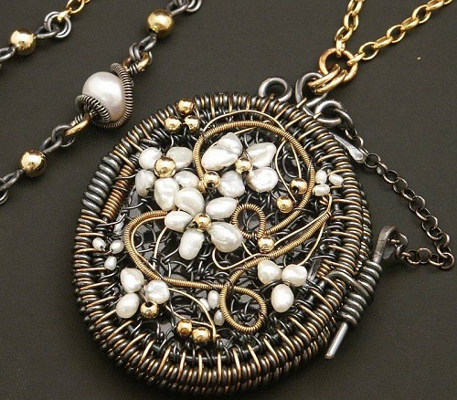 Basket Style Wire Woven Jewelry Designs by Wired Elements / The Beading Gem