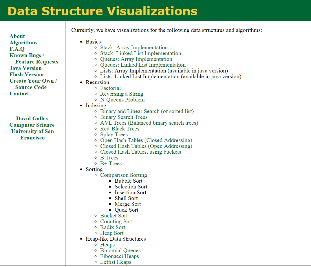 LI Xu's World: Tool: Data Structure Visualizations