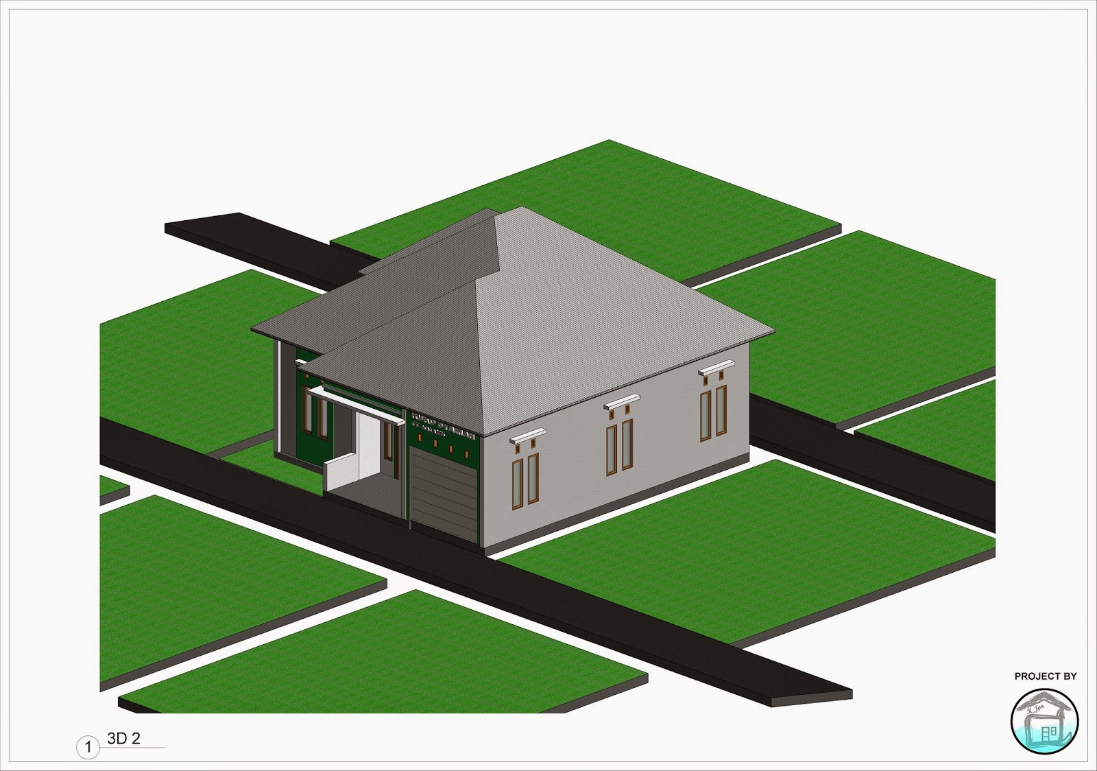 mozaik arsitek : Desain Rumah+Ruko Atap Prisma di Mandar pada lahan 100 ...