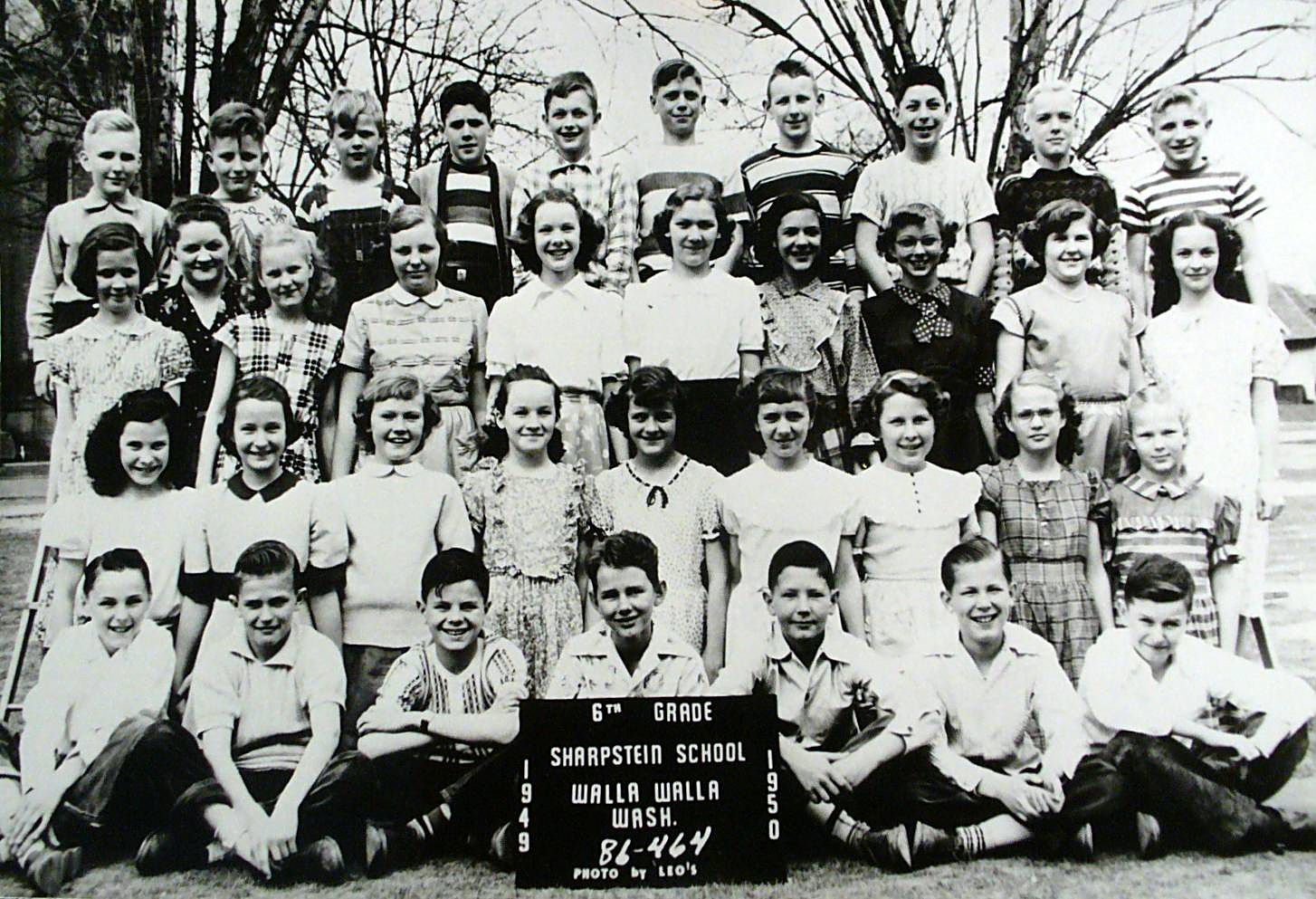 History of Walla Walla Public Schools: Sharpstein Class Photos, 1950-1952