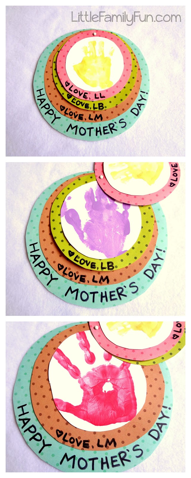 Little Family Fun: Handprint Circles Mother's Day Card