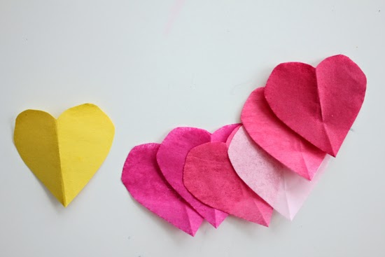 Tissue Paper Heart Garland