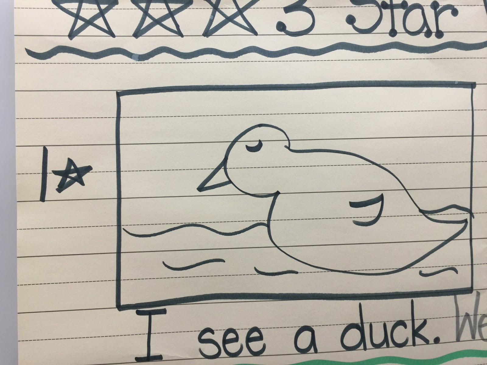 Kindergarten Bee Hive: 3 Star Writing Poster